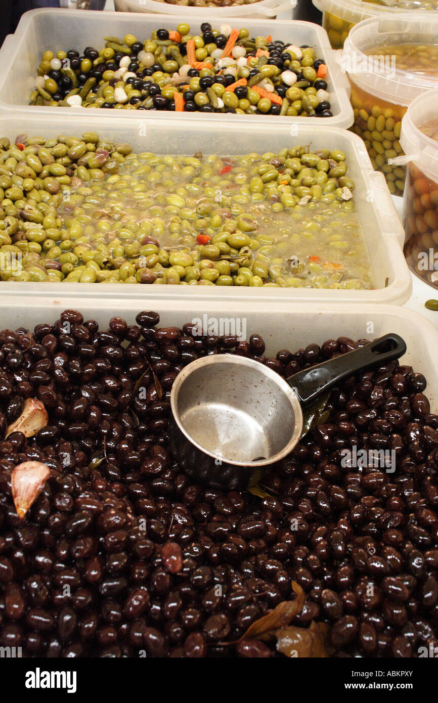 Olive Market Stall Mallorca Stock Photo - Alamy
