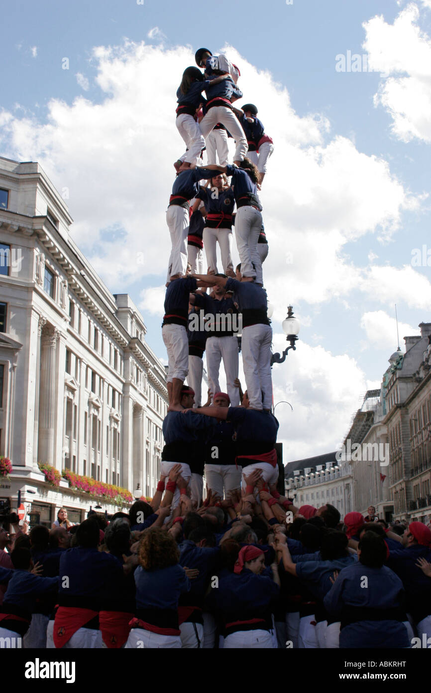 Castell Catalan Human towers from Spain at the Regent Street Festival ...