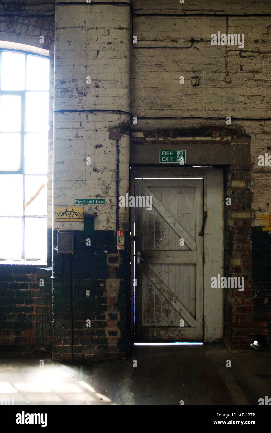 Interior of Sandersons steel works Sheffield in 2007 exterior door and ...