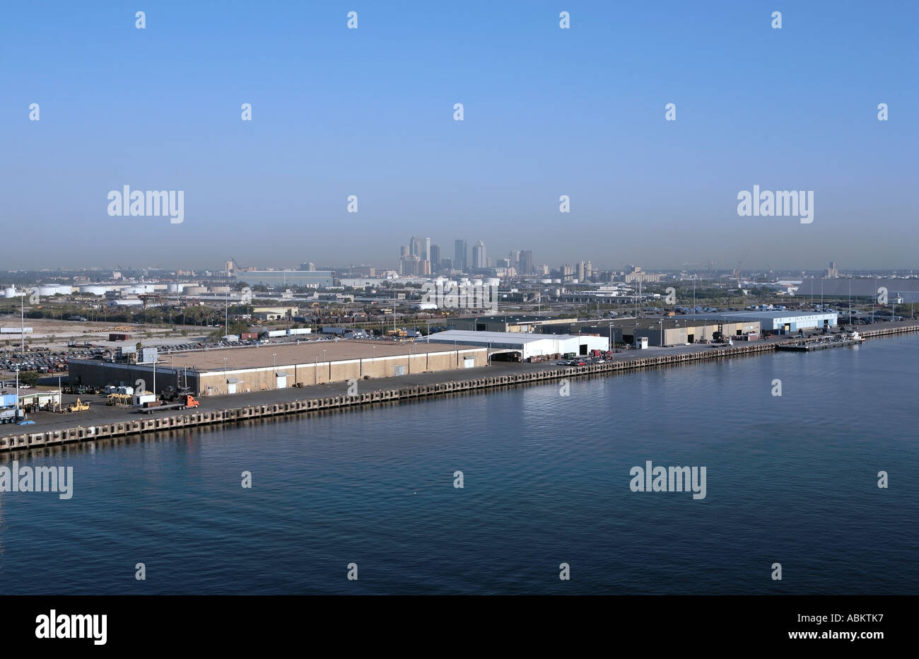 Aerial photo of Tampa industrial port cargo storage zone at East Bay ...