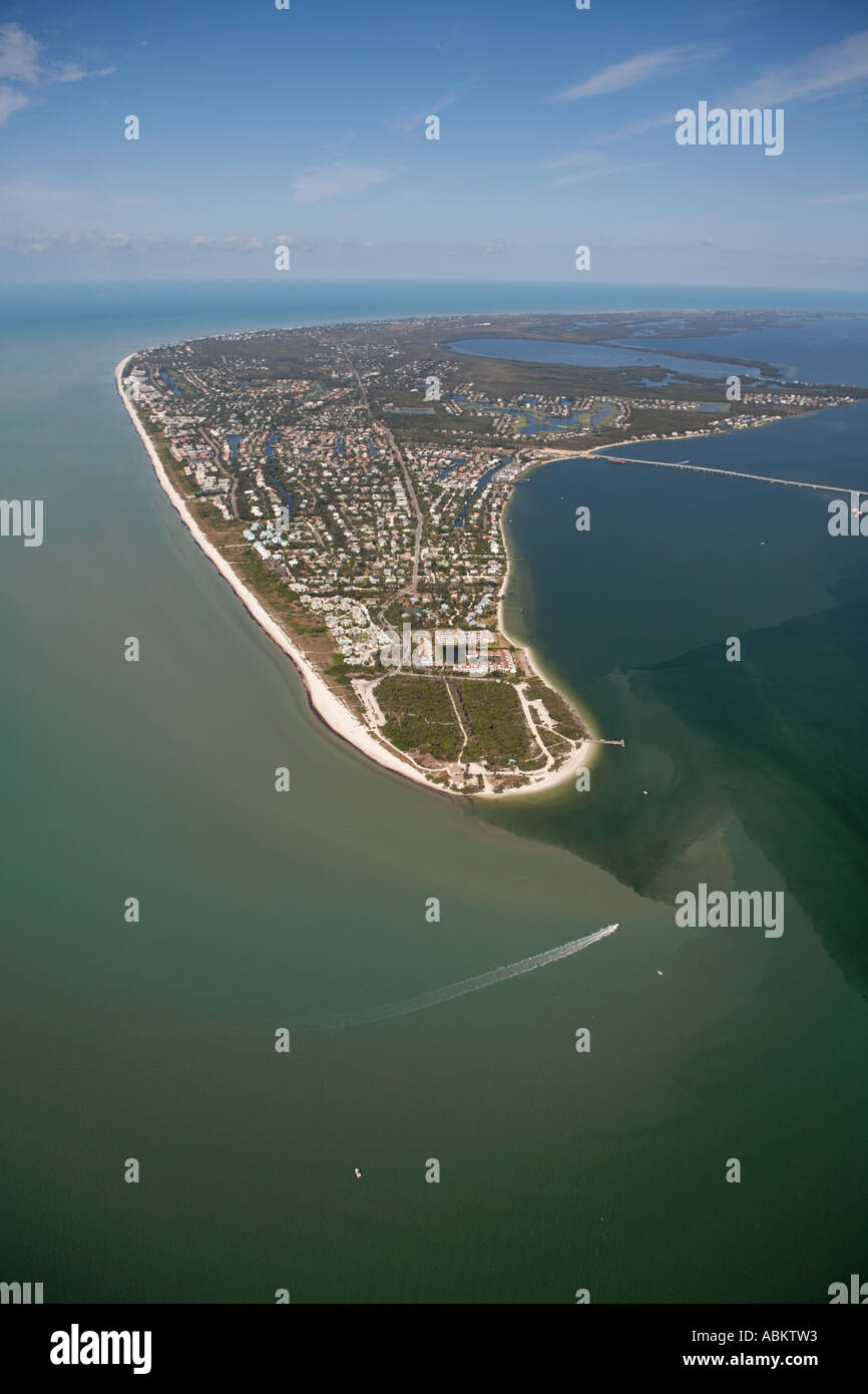 Aerial photo of Sanibel Island, San Carlos Bay, Ybel Point, Dixie Beach ...