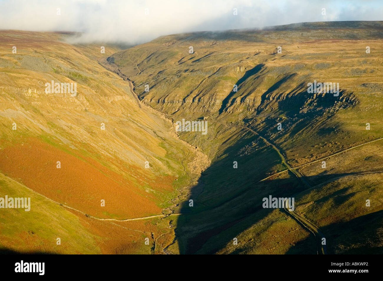 The gully of Great Rundale Beck on Dufton Fell in the Northern Pennines ...