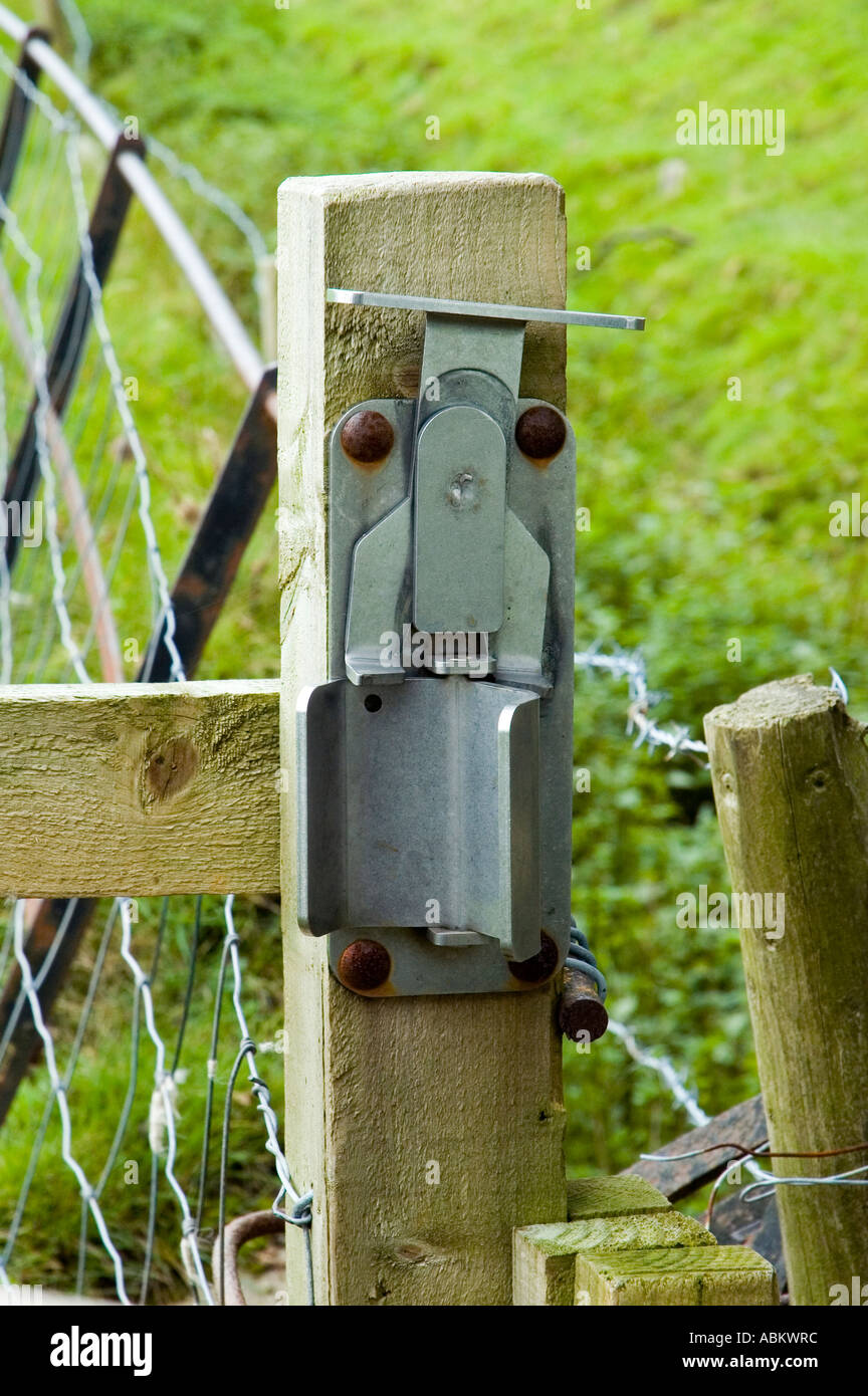 Catch mechanism on a stile gate designed so that the gate can be opened ...