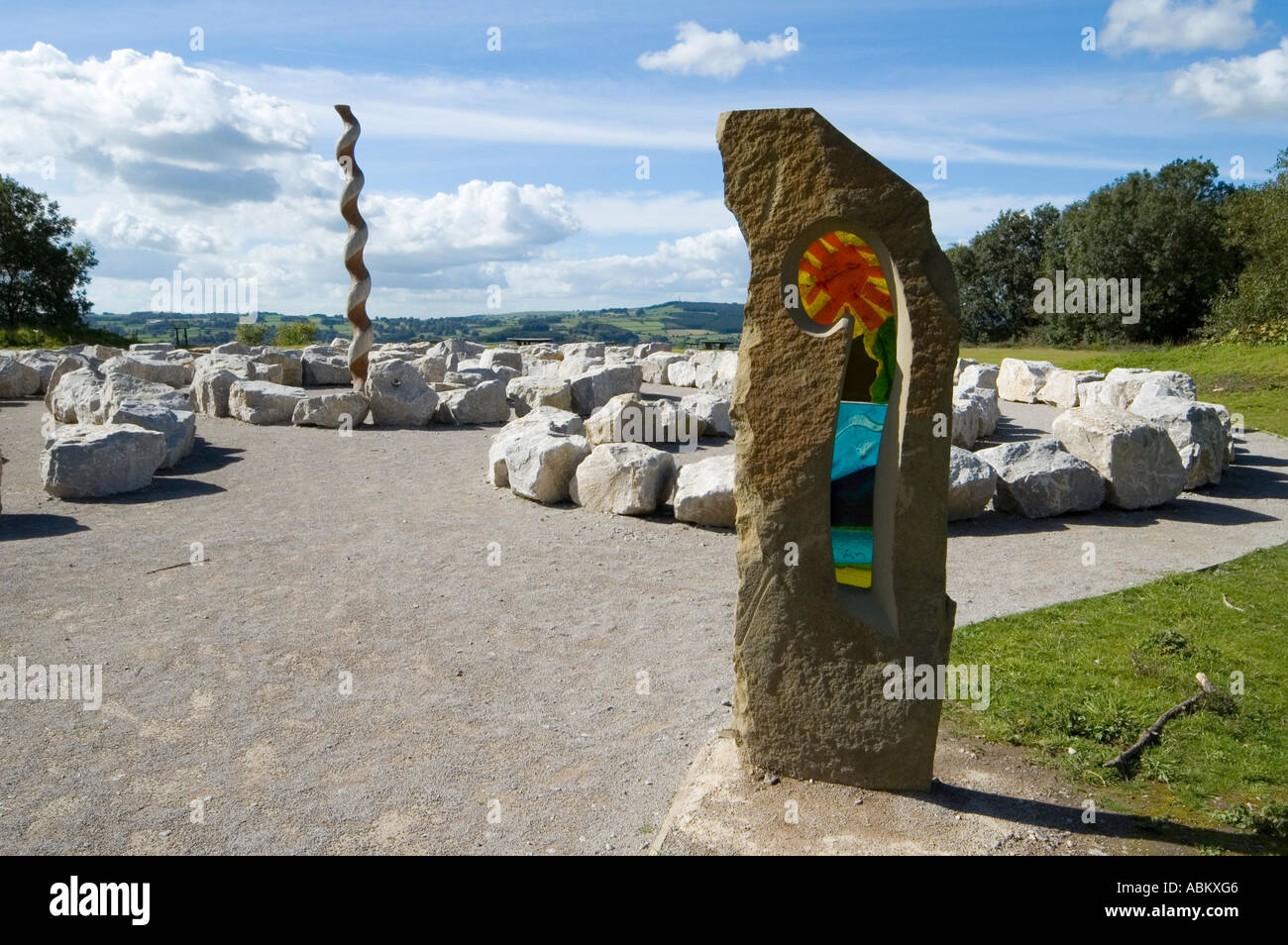 The Labyrinth sculpture on the sculpture trail at the Crich Tramway ...