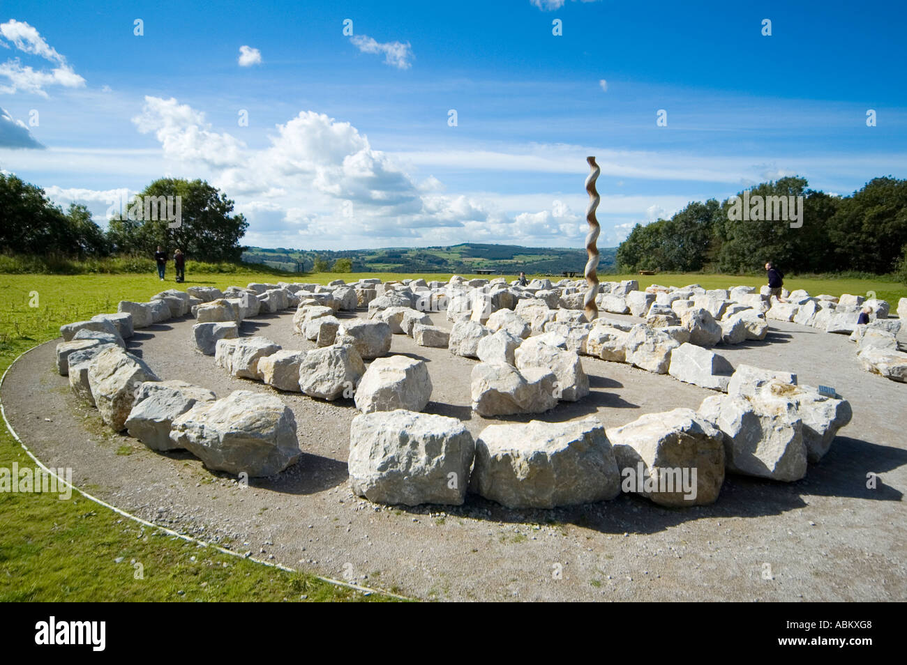 The Labyrinth sculpture on the sculpture trail at the Crich Tramway ...