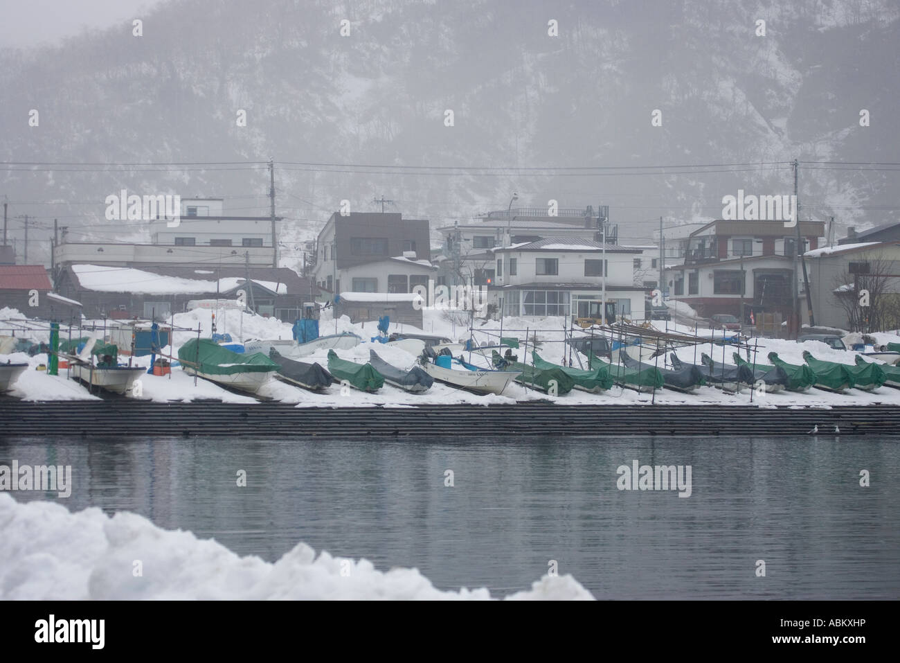 Hokkaido Japan Winter Shoreline Stock Photo - Alamy