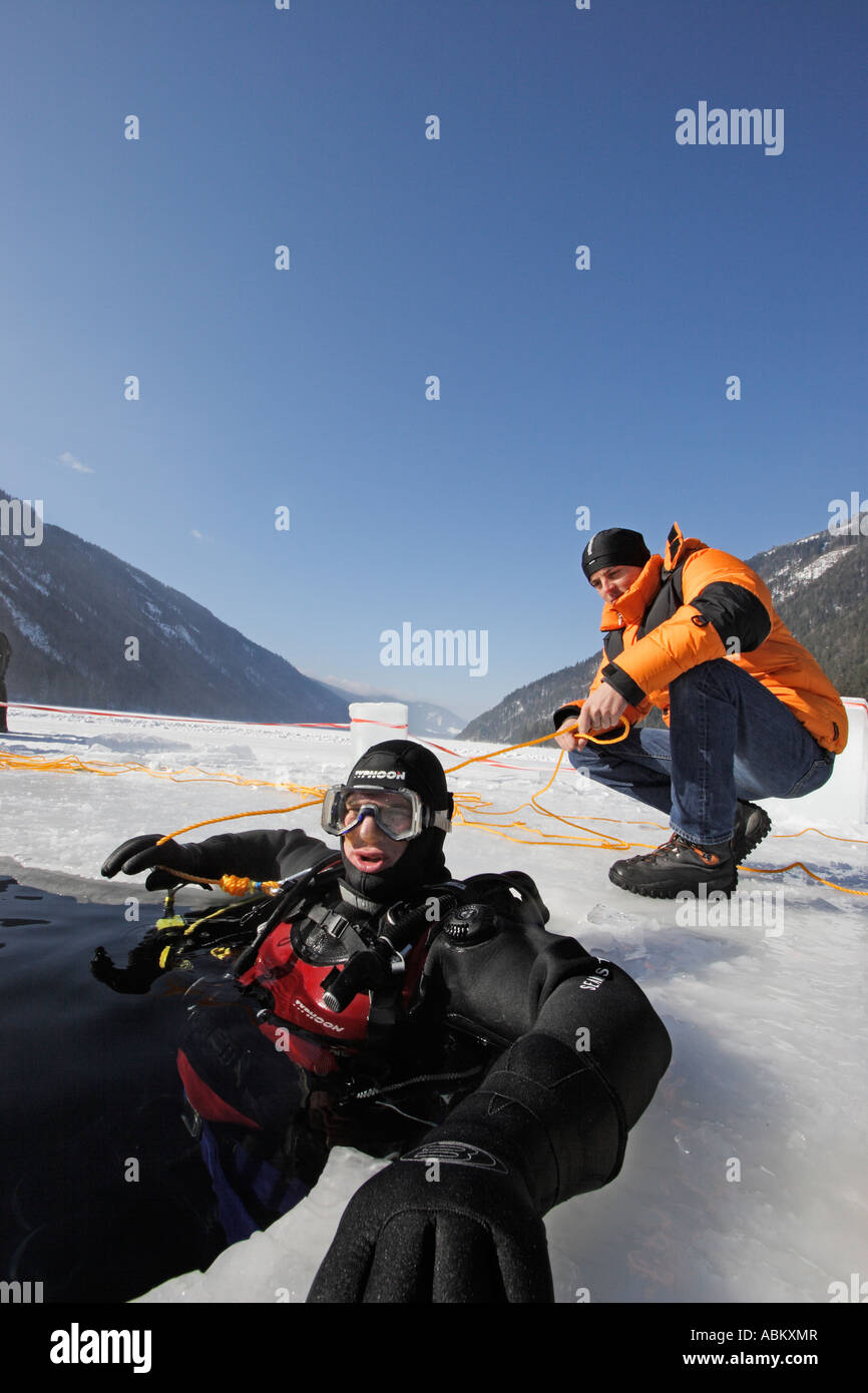 Ice scubadiving austria weissensee hi-res stock photography and images ...