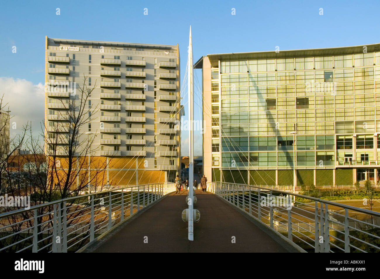 Trinity Bridge by Santiago Calatrava, over the river Irwell, Manchester ...