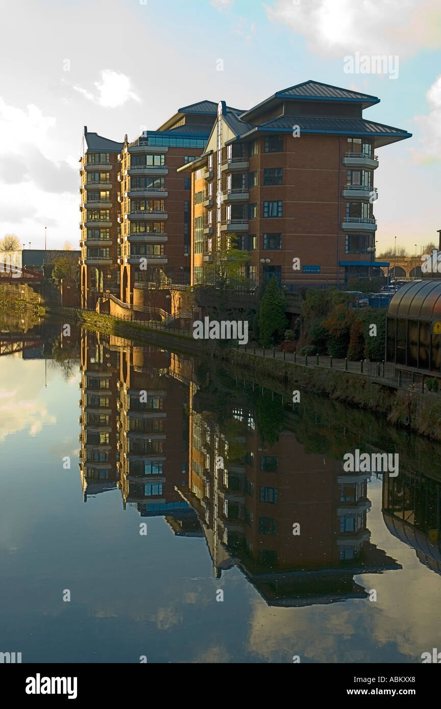 HM Customs and Excise buildings, Ralli Quays, reflected in the river ...