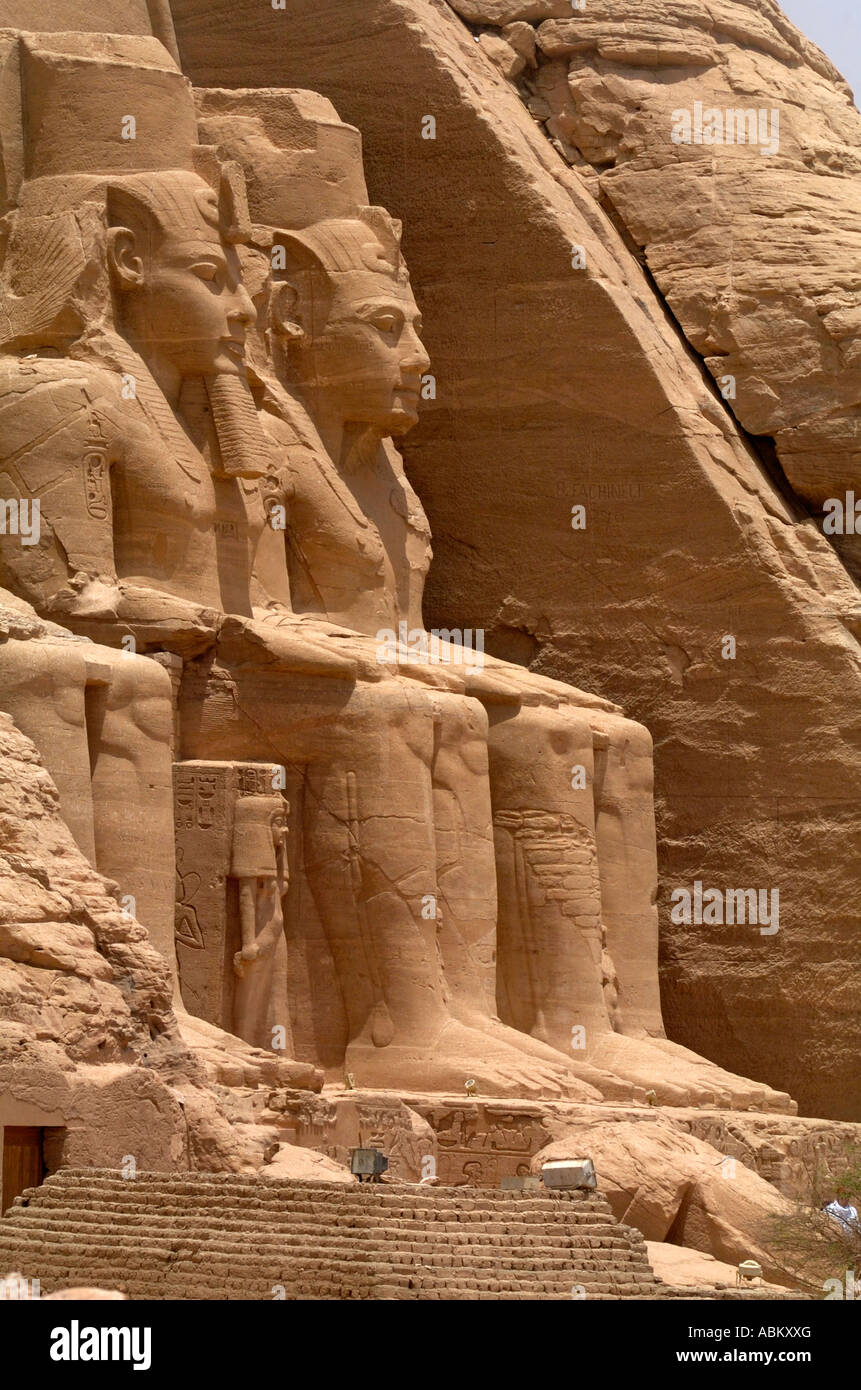 Seated Statues of Ramesses II Colossus, Abu Simbel, West Bank of Lake ...