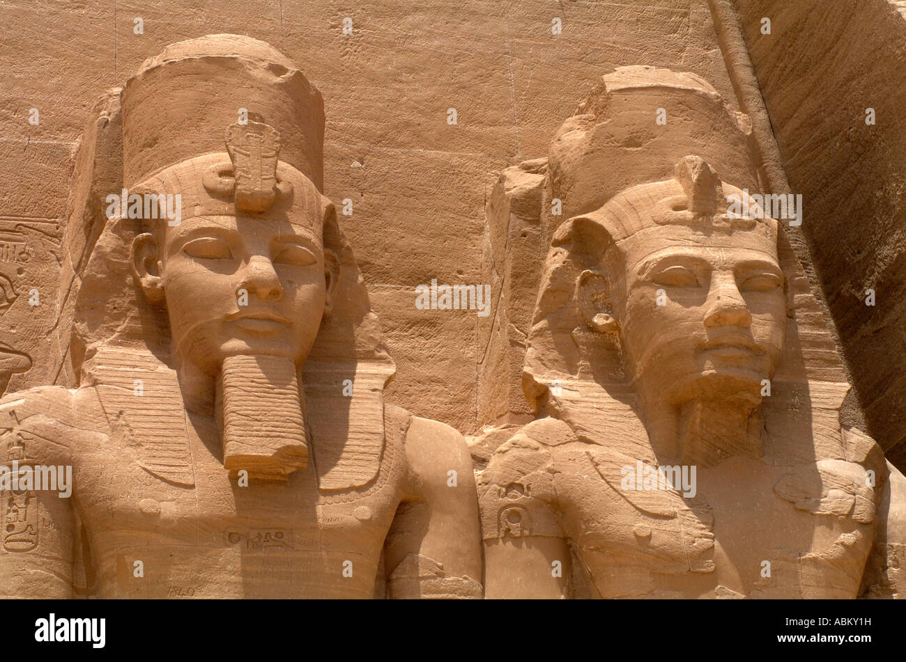 Seated Statues of Ramesses II Colossus, Abu Simbel, West Bank of Lake ...