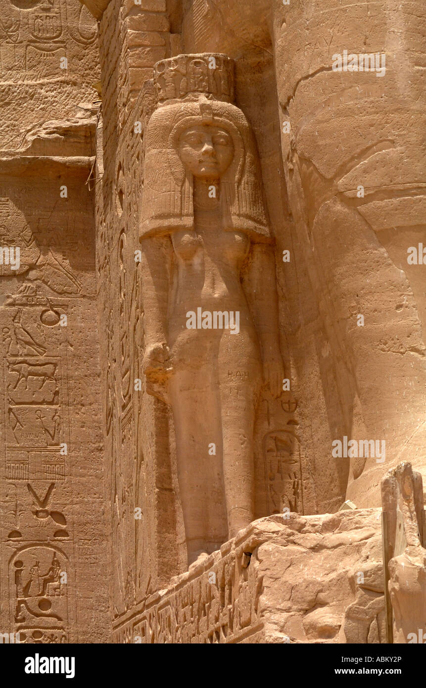 Statue of a Royal family member at the Temple of Ramesses II, Abu ...