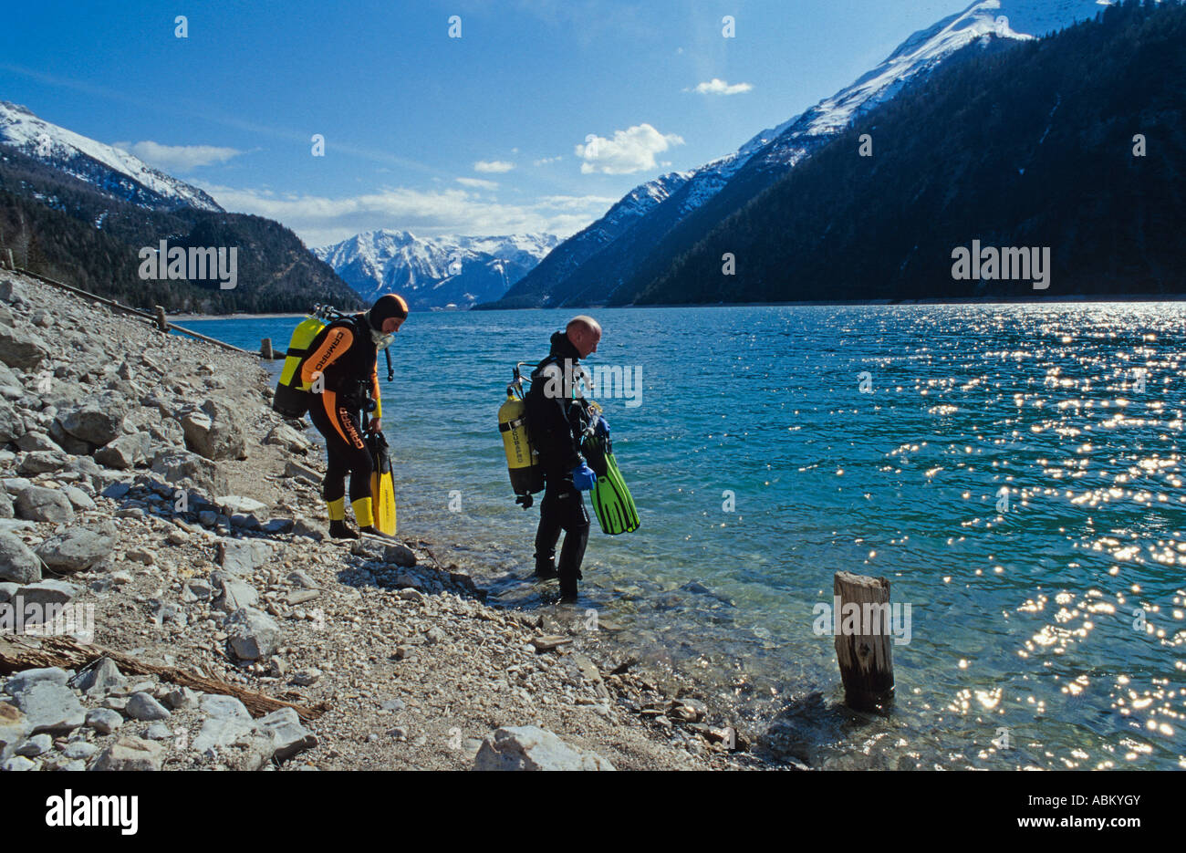Diver mountain lake hi-res stock photography and images - Alamy