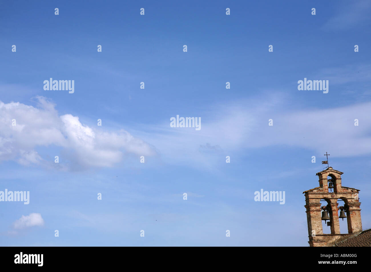A Traditional Church spire in a rural village in tuscany italy Stock ...