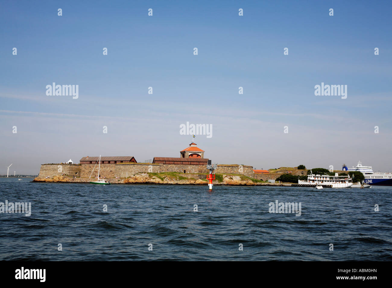 Elfsborg Fortress lies in the estuary just in front Gothenburg city ...