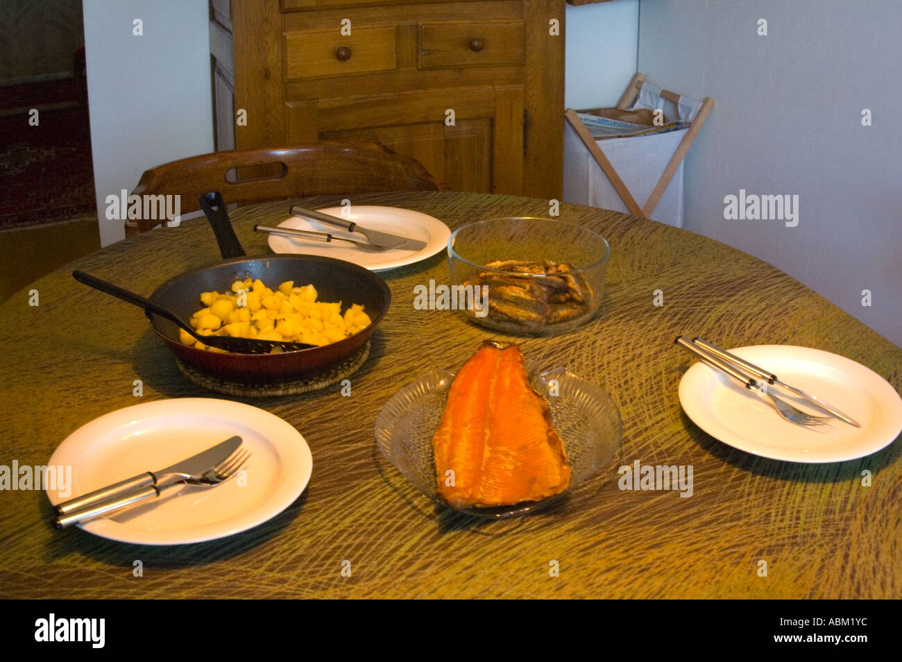 The Finnish style table is set Stock Photo - Alamy