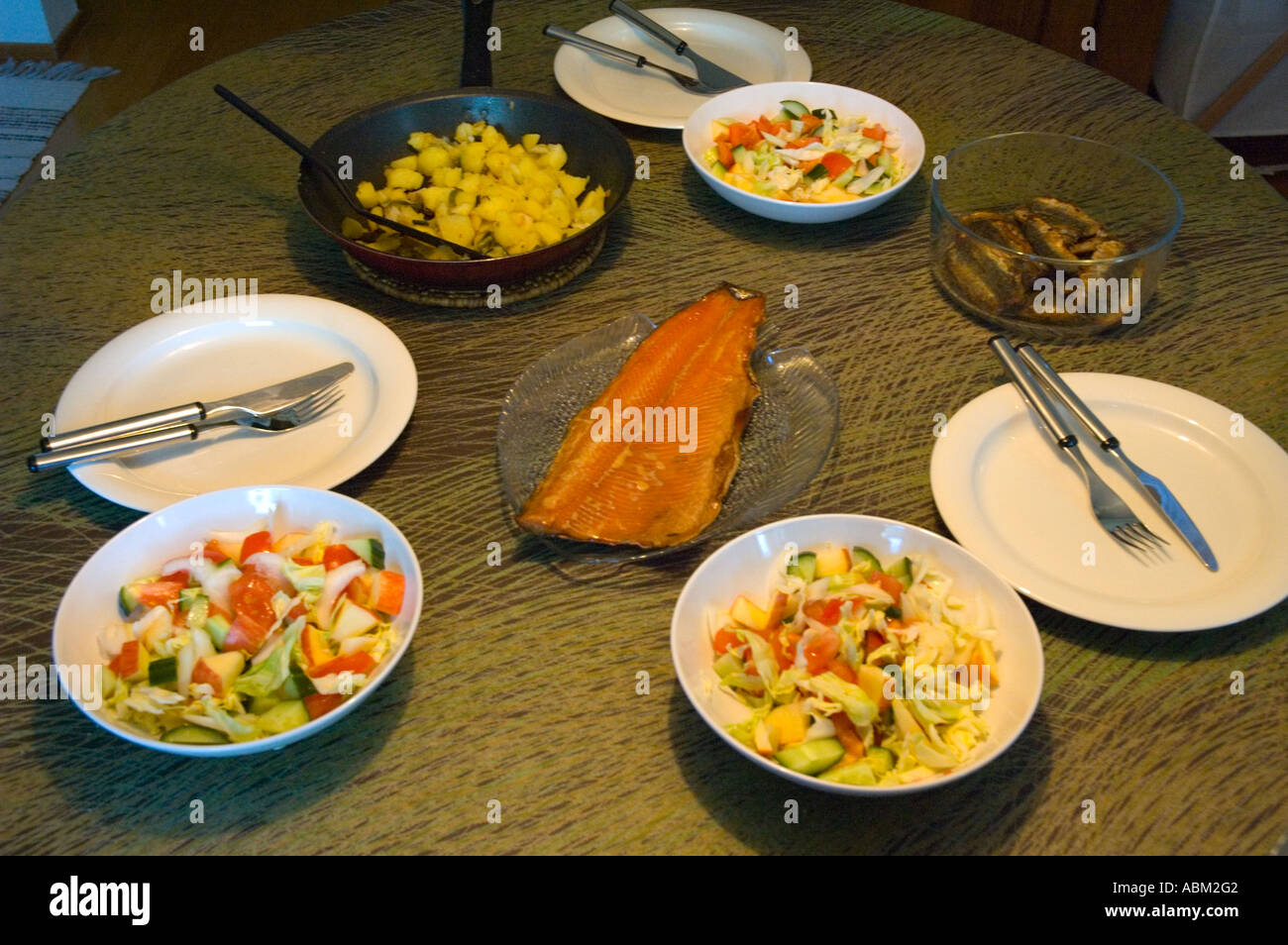 The Finnish style table is set Stock Photo - Alamy