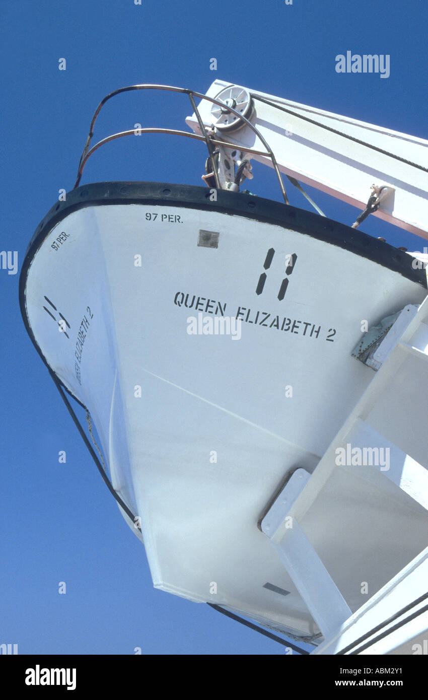 The historic trans Atlantic Cruise ship Queen Elizabeth II lifeboat on ...
