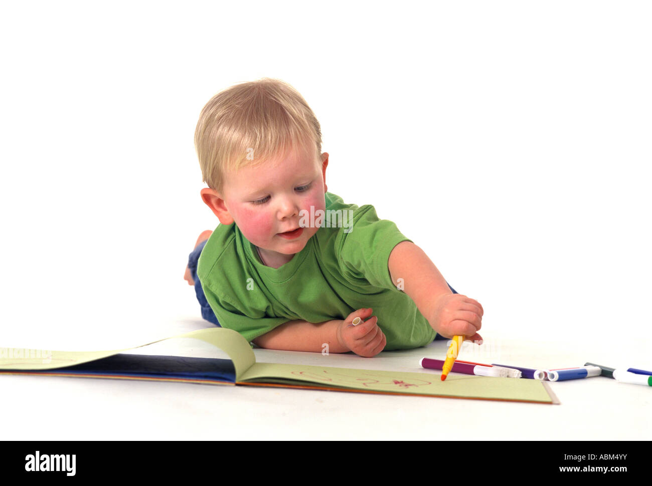 Little boy is making a drawing Stock Photo - Alamy