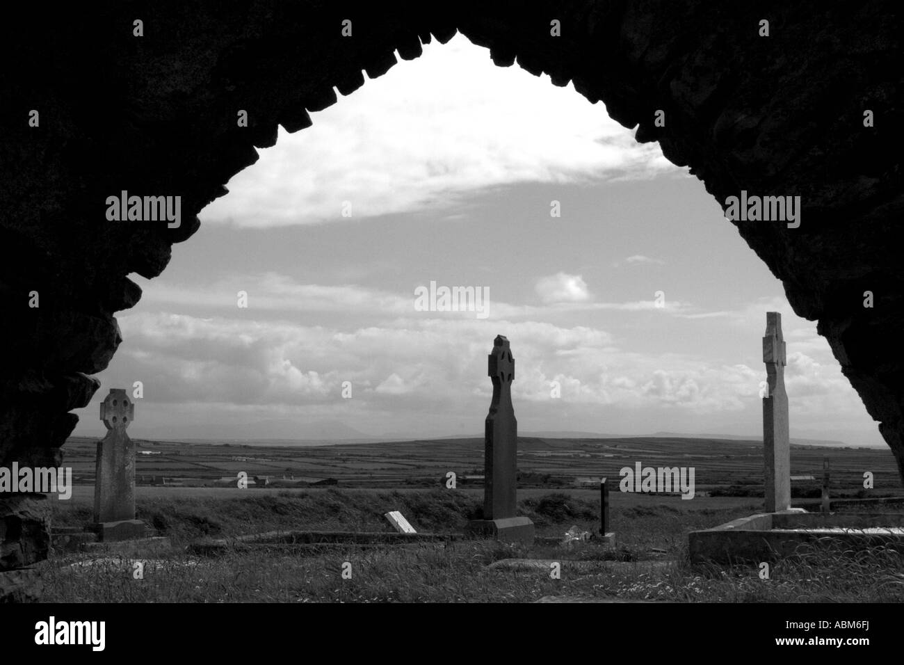 Cemetery outside Black and White Stock Photos & Images - Alamy
