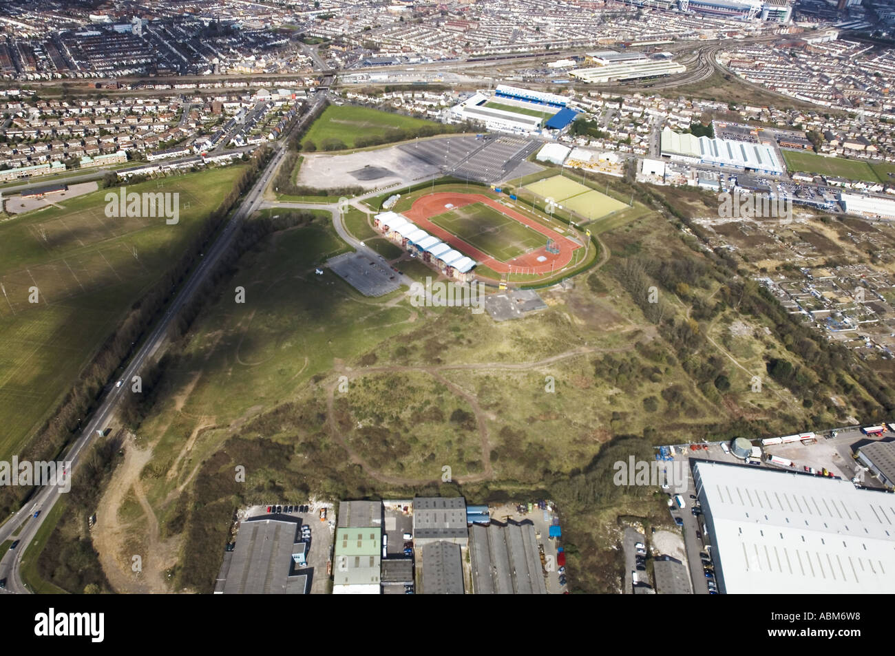 Aerial Landscape Leckwith Stadium Cardiff City Centre South Wales Stock ...