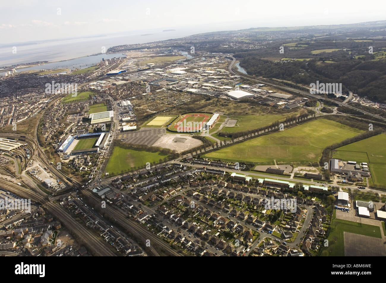 Aerial Landscape Leckwith Stadium Cardiff Bay South Wales Stock Photo ...
