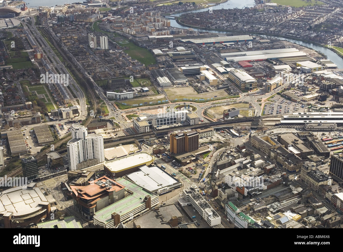 Aerial Landscape Cardiff Bay Cardiff City Centre South Wales Stock ...