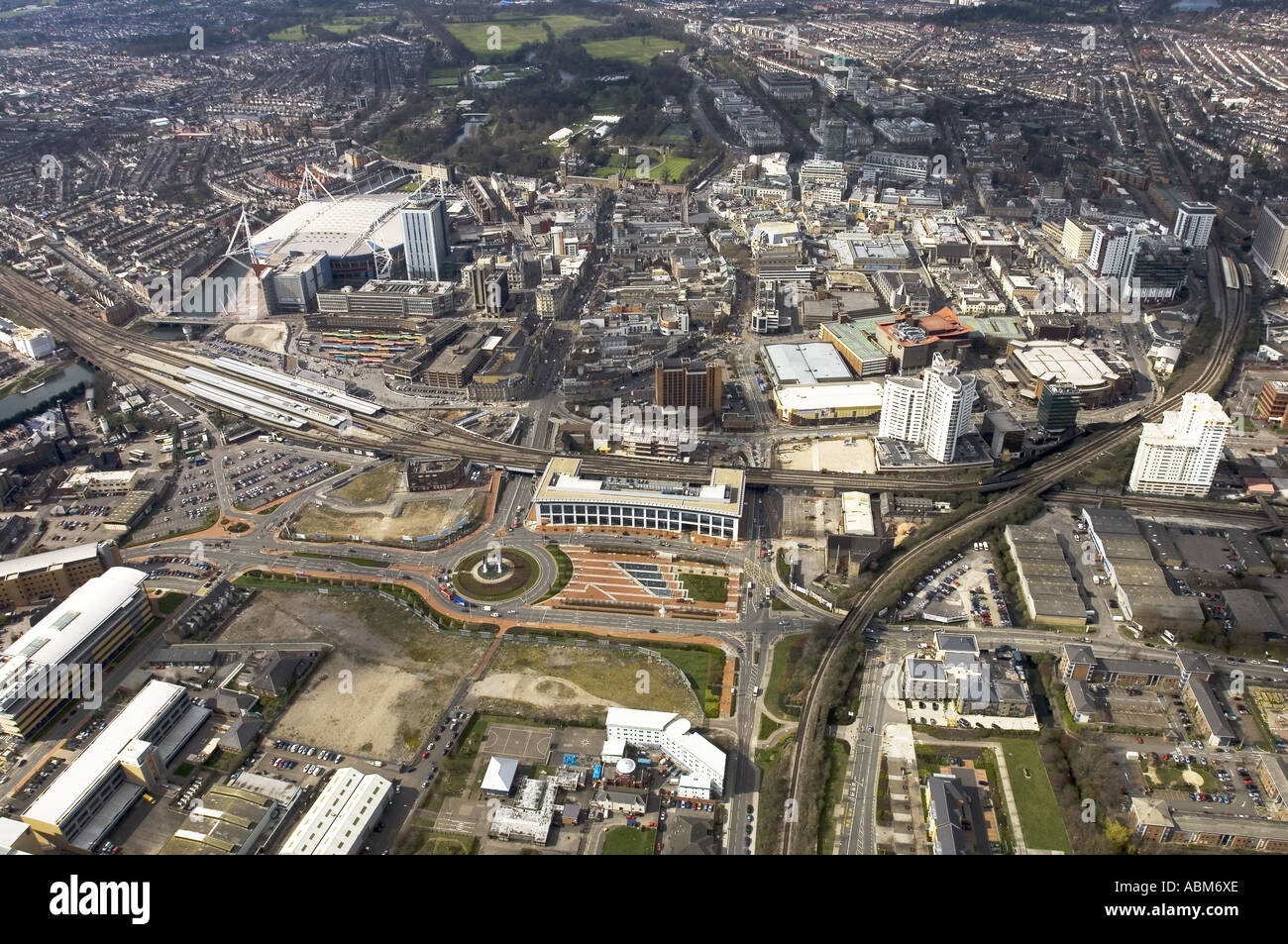 Aerial millennium stadium cardiff city hi-res stock photography and ...