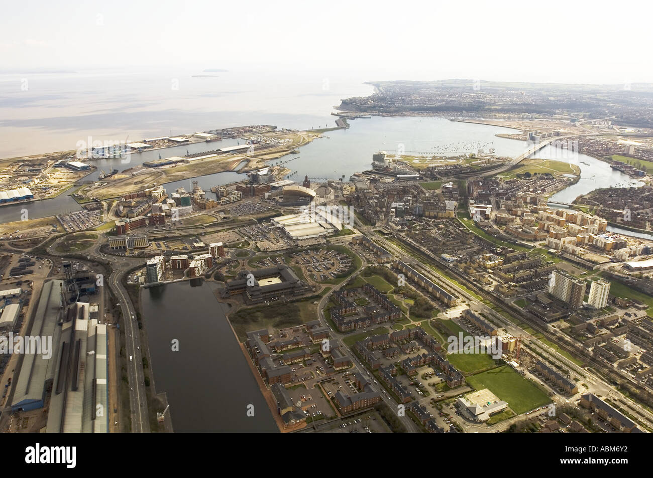 Cardiff waterfront aerial hi-res stock photography and images - Alamy