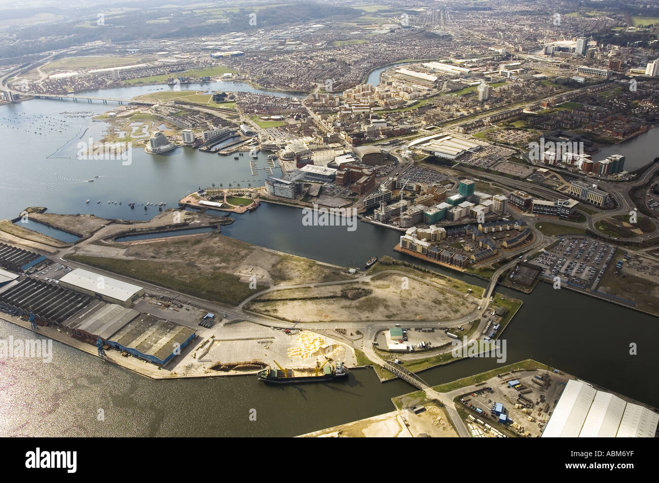 Aerial Landscape Cardiff Bay South Wales Stock Photo - Alamy