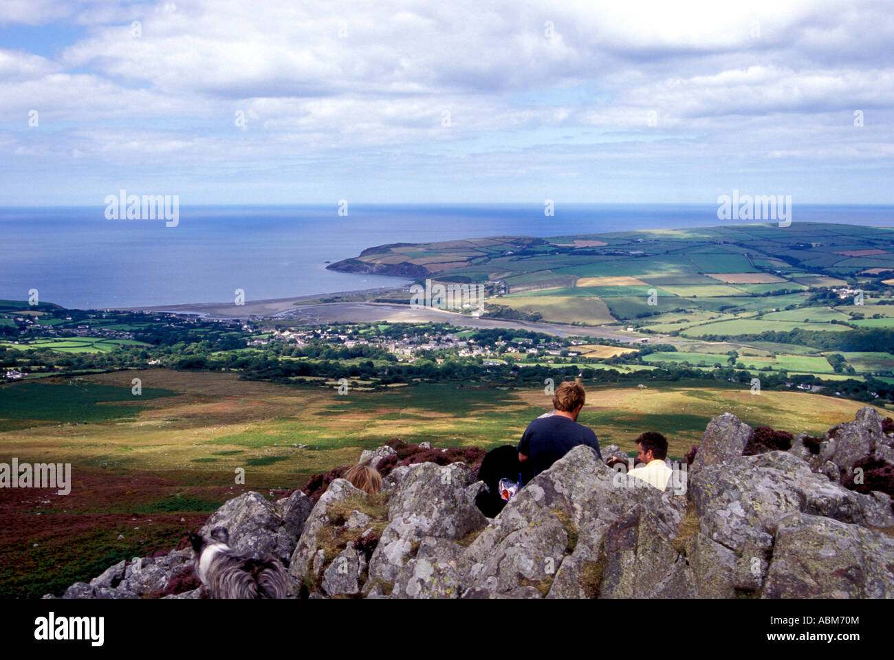 View from top of Carningli Mountain looking over Newport bay ...