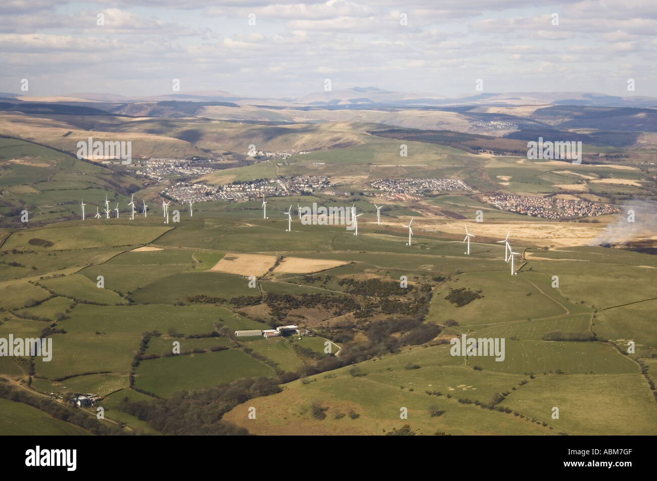 Wind Farm Mynydd Maendy North of Pencoed Bridgend South Wales Stock ...