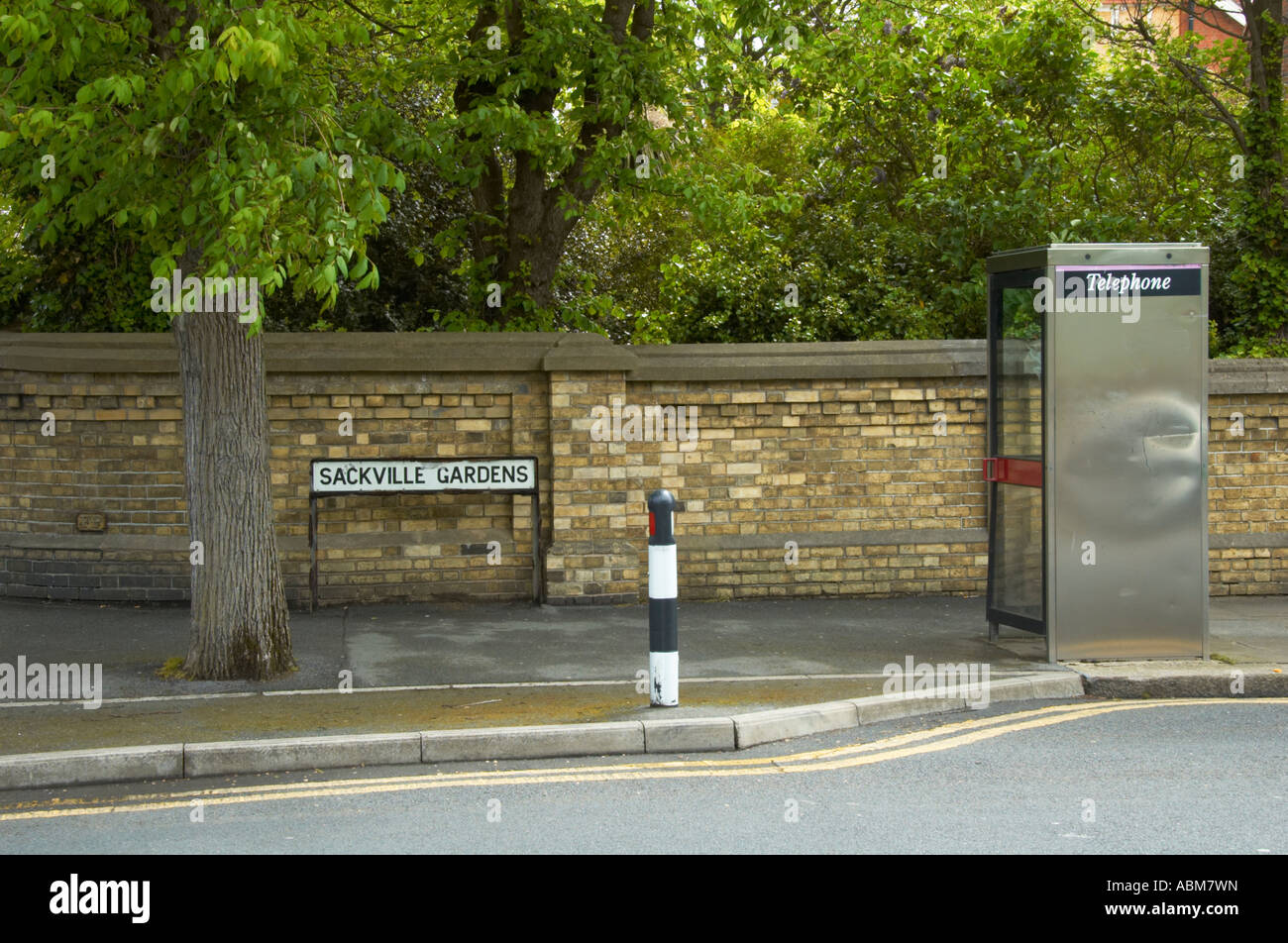 Phone box on Street Corner Stock Photo - Alamy