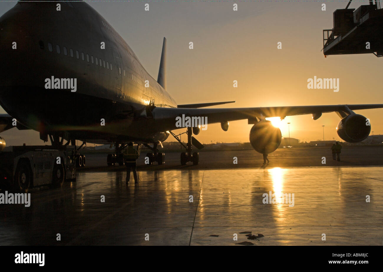 Boeing 747 Jumbo Jet at Dawn Cardiff International Airport Rhoose Vale ...