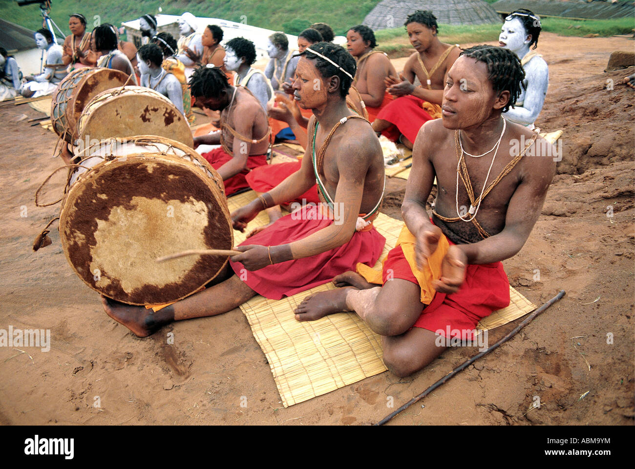 Sangoma trainees dance drummers Natal South Africa Stock Photo - Alamy