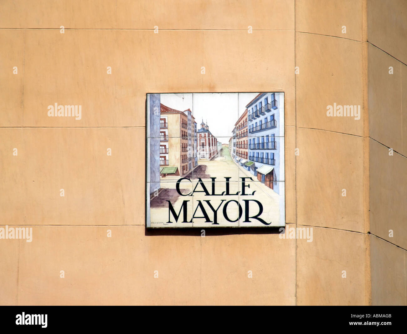 Tile tiles. Colourful Spanish street sign. Spain Europe EU Stock Photo ...