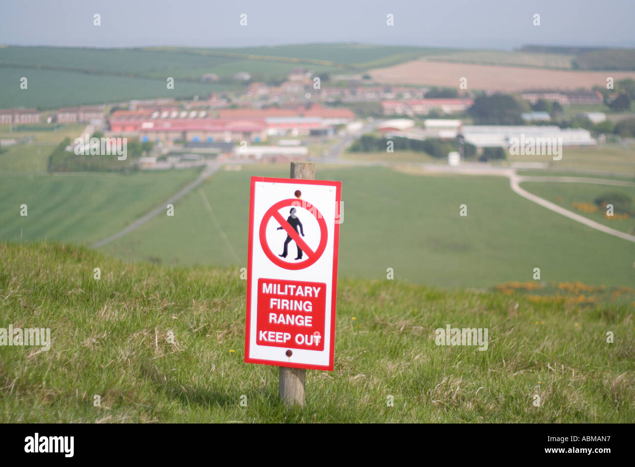 military firing range keep out signpost lulworth camp army installation ...