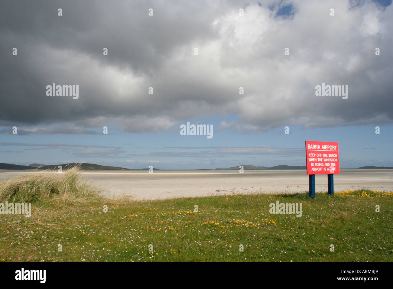 island of barra beach airstrip western isles scotland uk Stock Photo ...