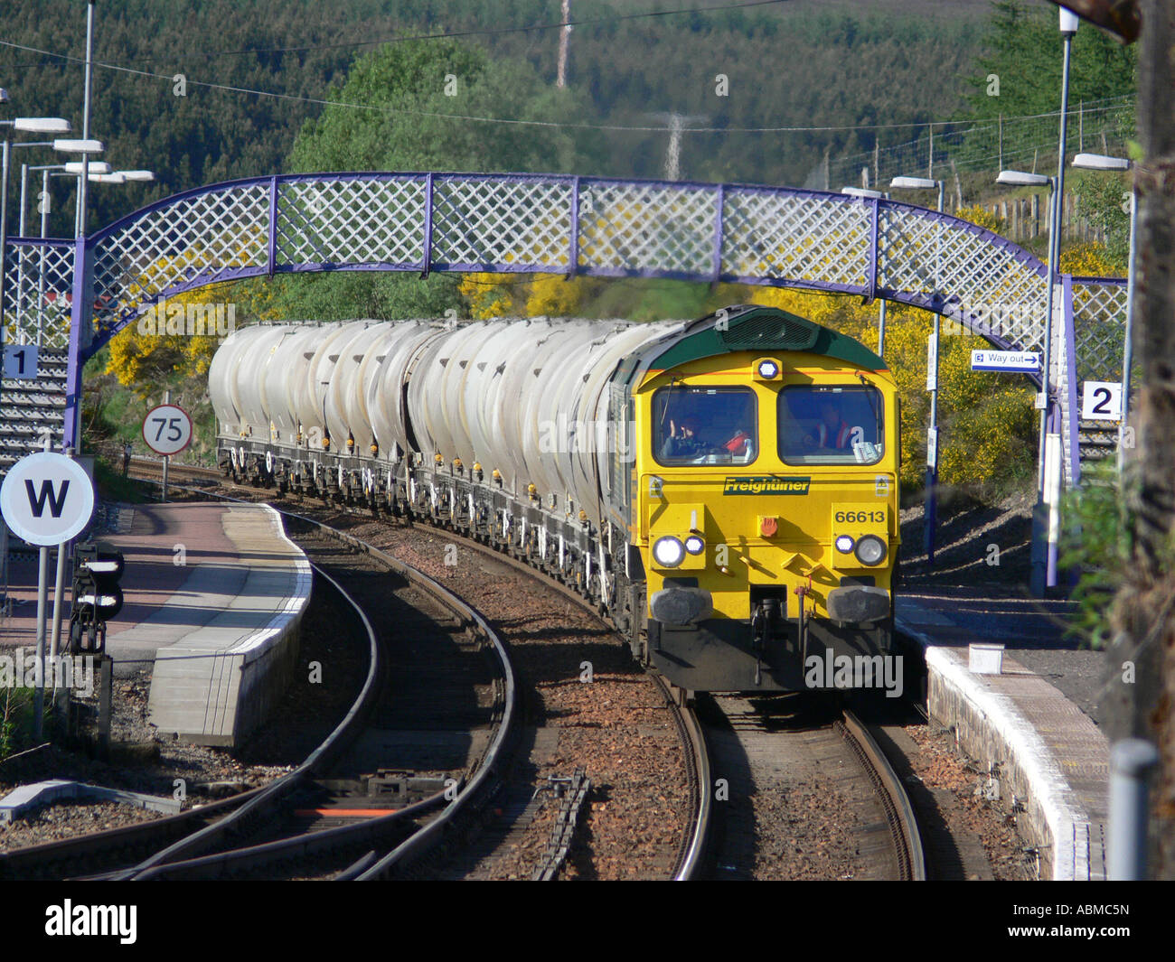 Freightliner Goods Train Stock Photo - Alamy