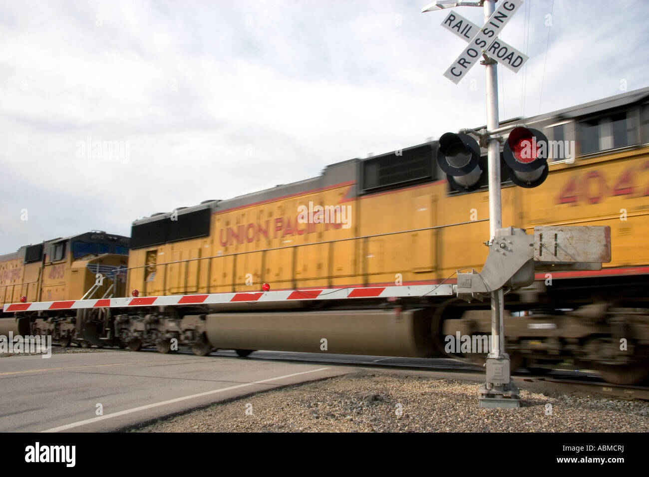 Union Pacific train at a grade crossing in Idaho Stock Photo - Alamy