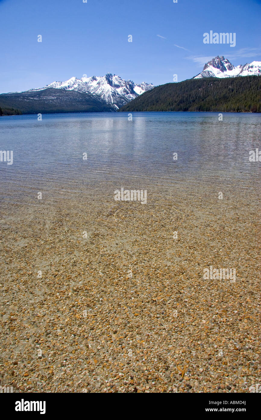 Redfish Lake and the Sawtooth Mountains in Stanley Idaho Stock Photo ...