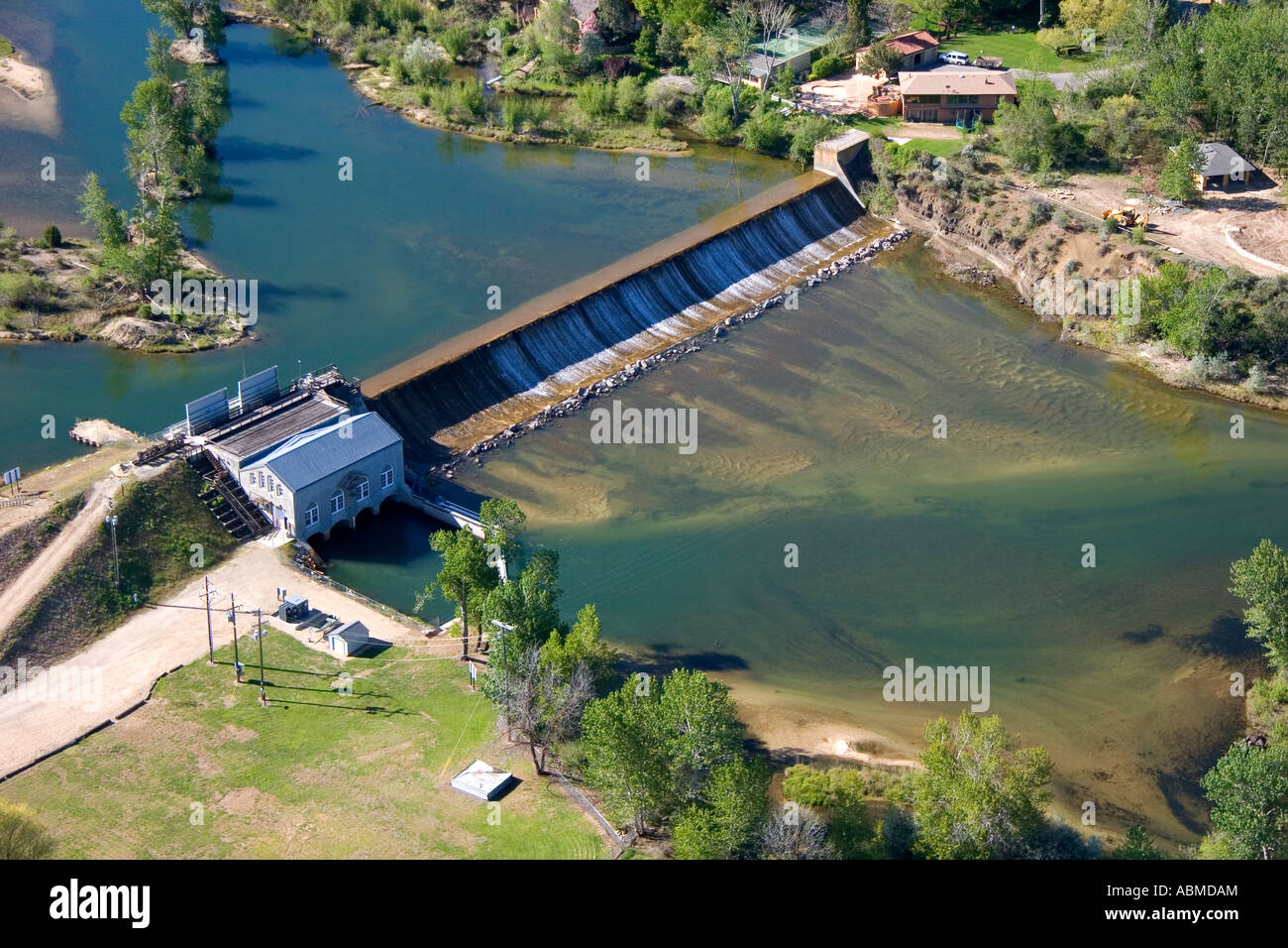 Aerial view of historic barber dam hi-res stock photography and images ...
