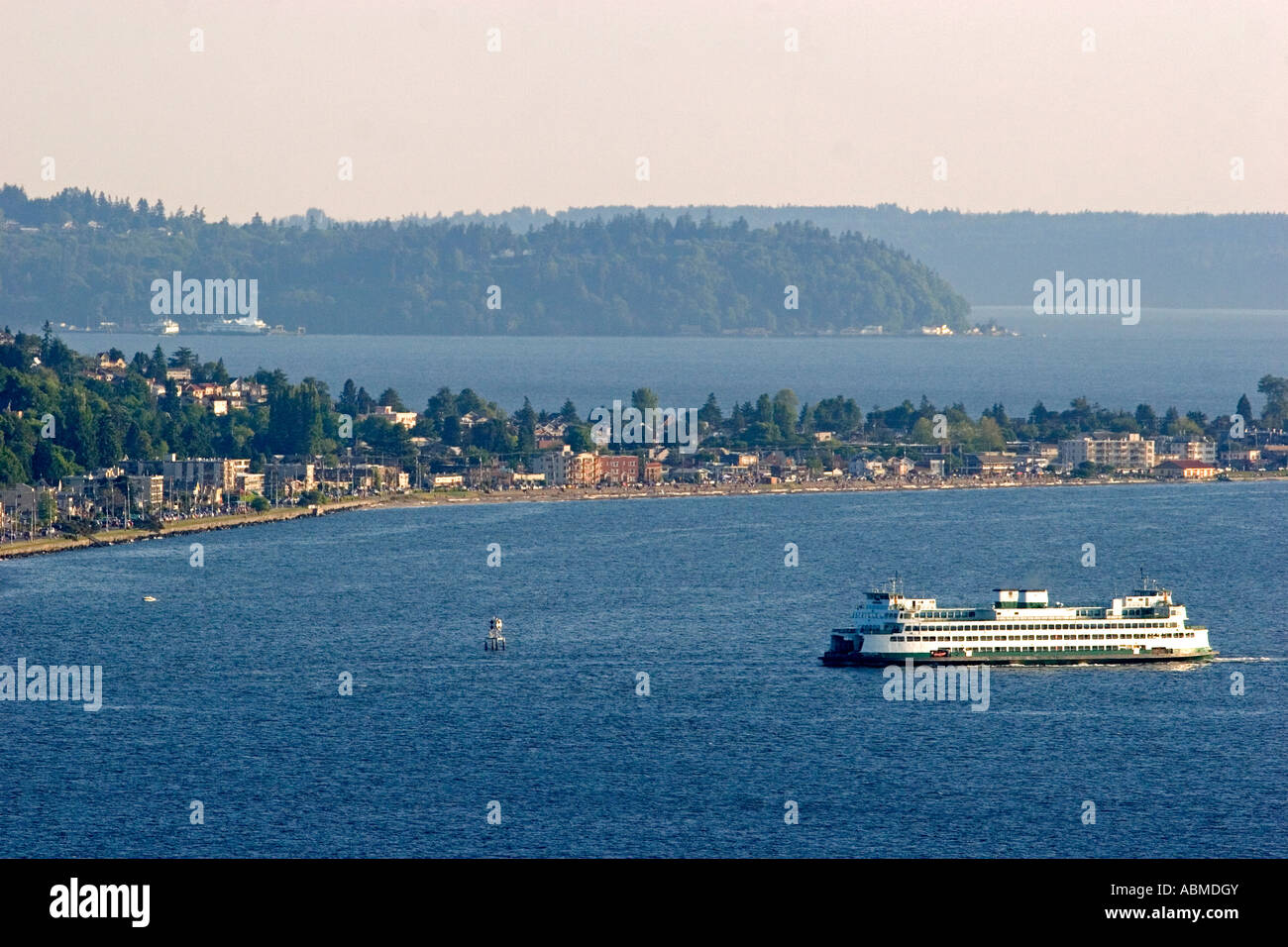 Washington State Ferry Boat in Elliott Bay at Seattle Washington Stock ...