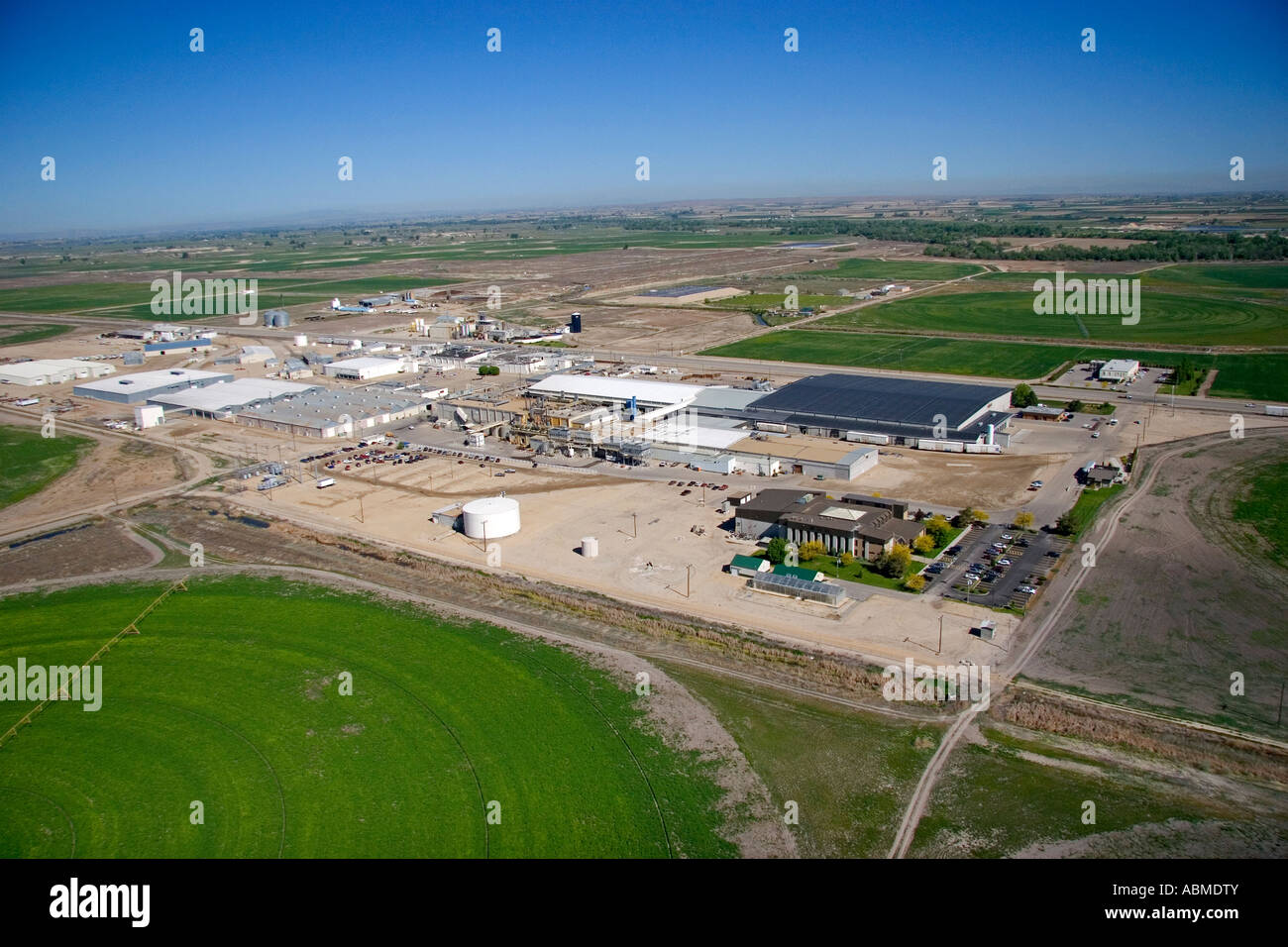 Aerial view of the Simplot potato processing plant in Caldwell Idaho ...