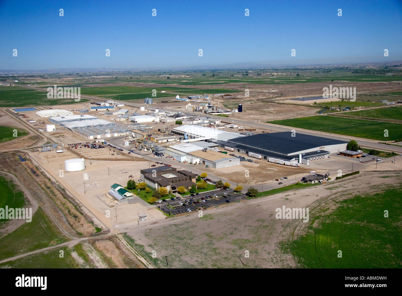 Aerial view of the Simplot potato processing plant in Caldwell Idaho ...