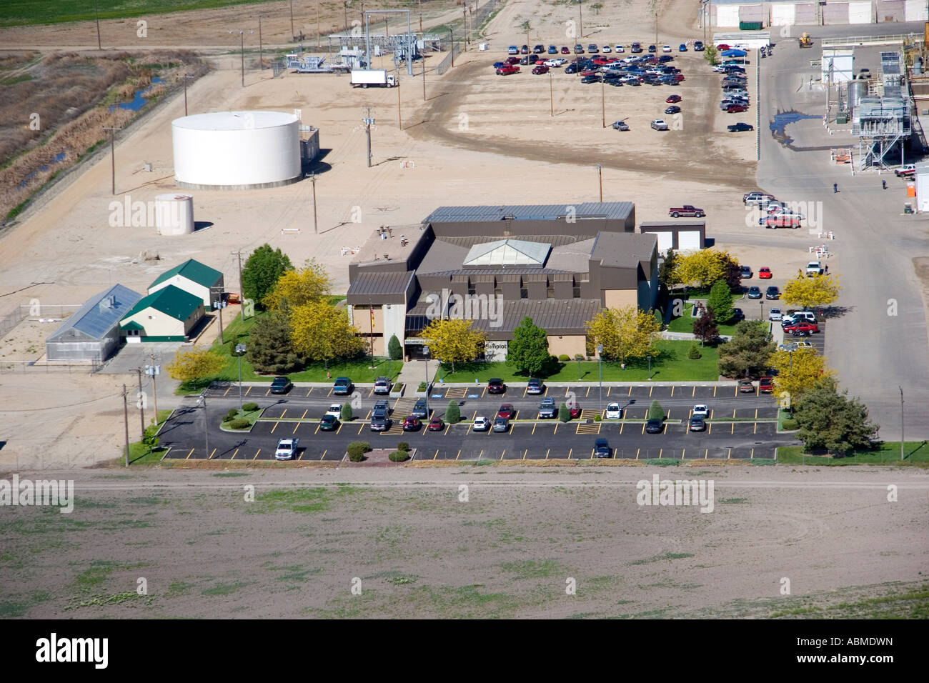 Aerial view of the Simplot potato processing plant in Caldwell Idaho ...