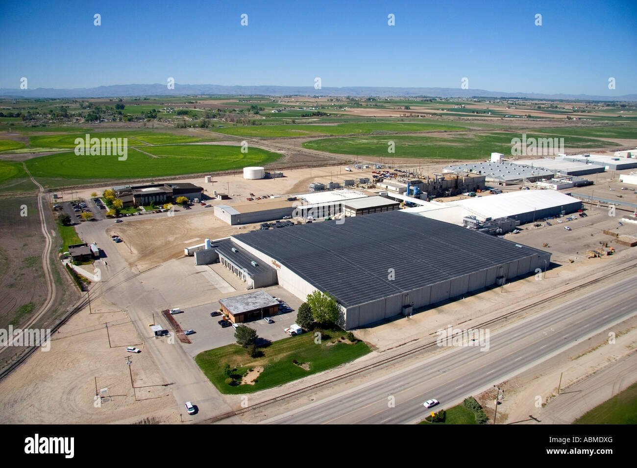 Aerial view of the Simplot potato processing plant in Caldwell Idaho ...