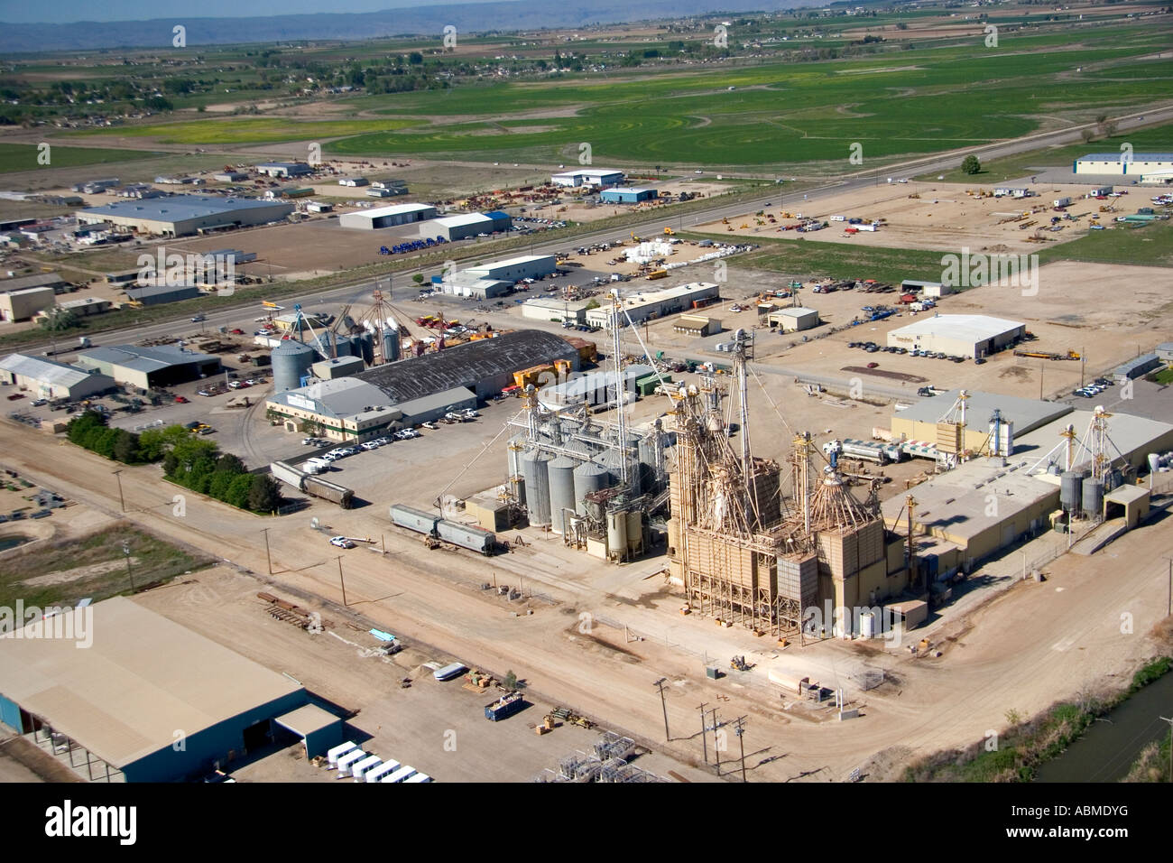 Aerial view of the Simplot potato processing plant in Caldwell Idaho ...