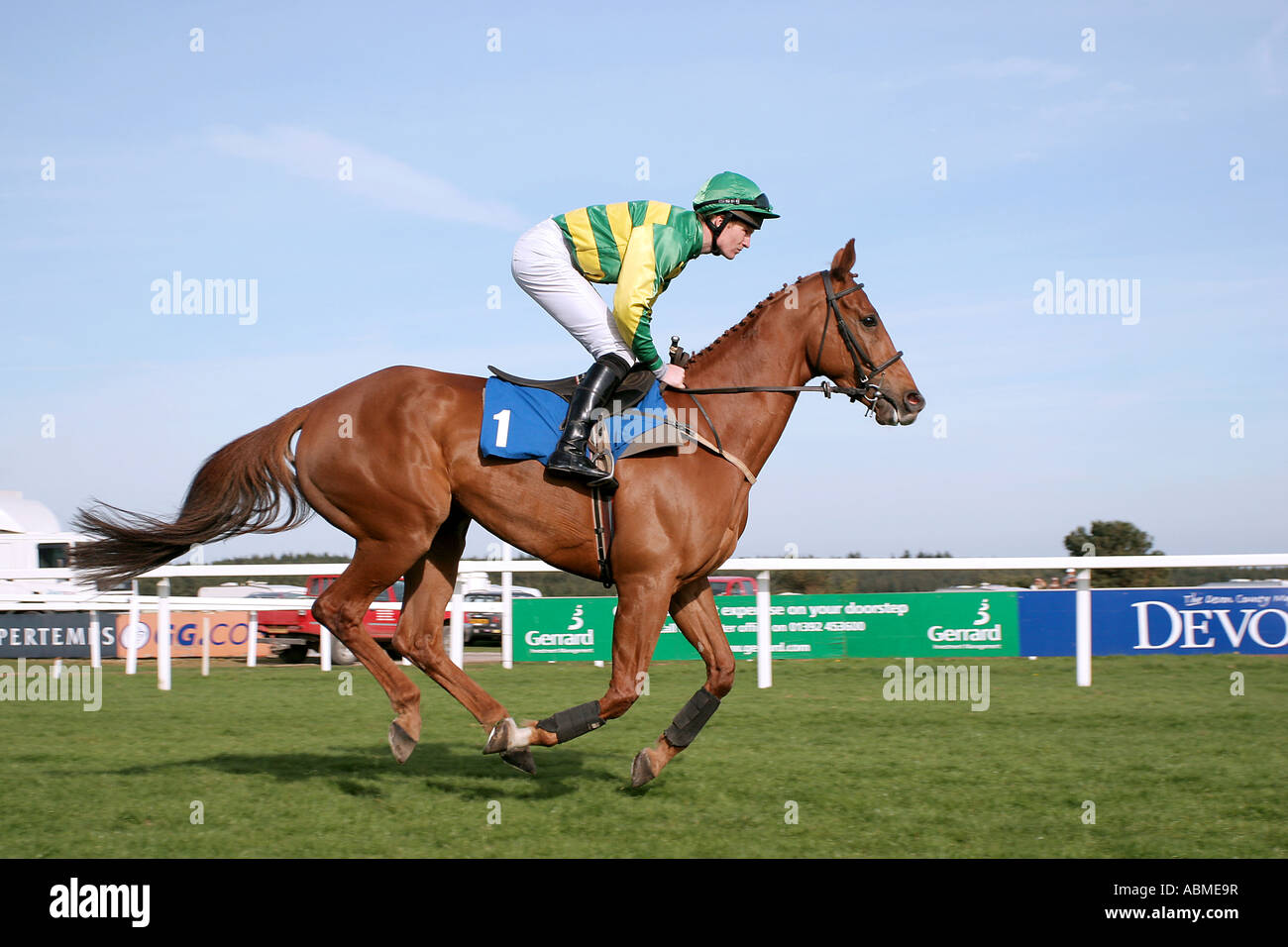 Horse racing at Exeter Racecourse, Devon Stock Photo - Alamy