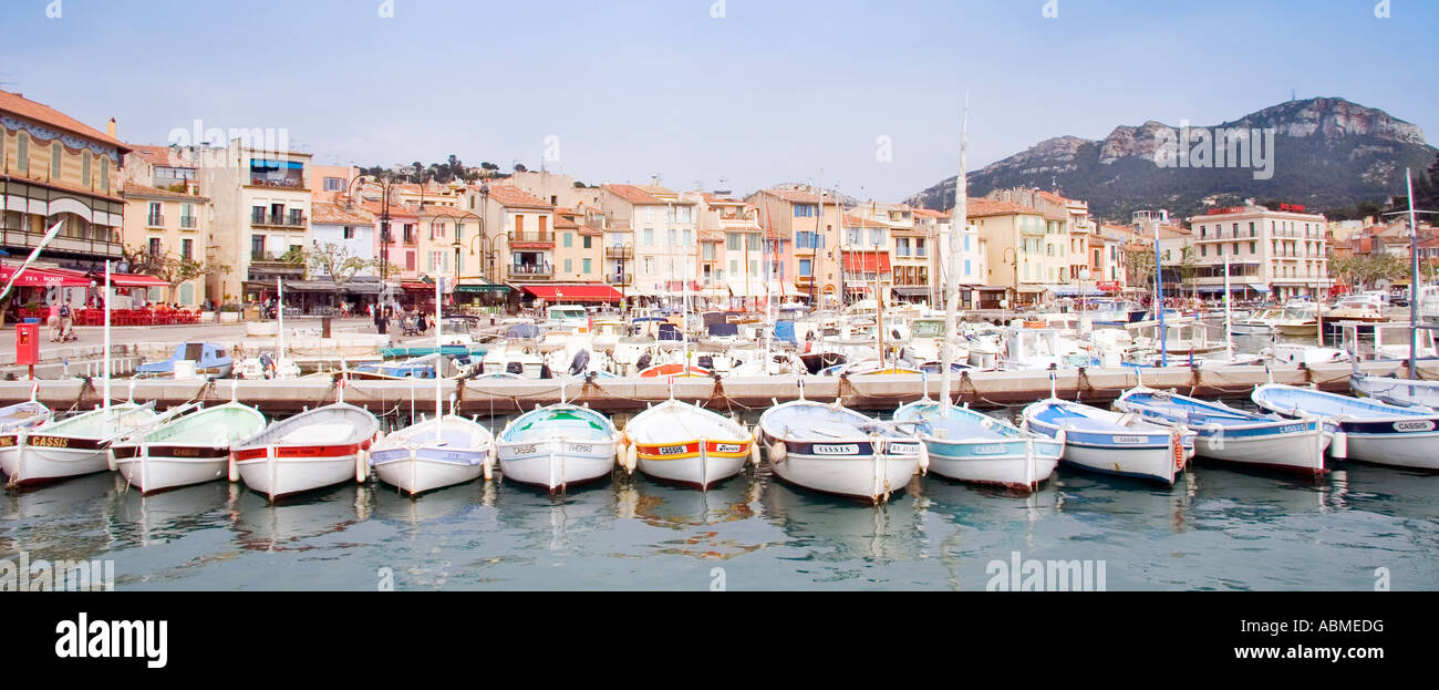 Harbour at Cassis, South of France with the fishing fleet in the ...